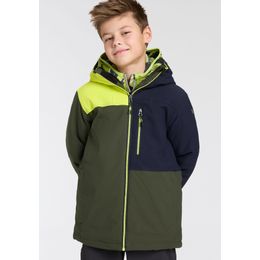 Winterjacke Killtec "KSW 443 BYS SKI JCKT", Kinder, Gr. 140/146, grün (dunkeloliv), Softshell, Obermaterial: 100% Polyester. Futter: 100% Polyester. Wattierung: 100% Polyester, unifarben mit Farbeinsätzen, hoch geschlossener Ausschnitt, eingesetzt Bündchen mit Klettverschluss, Jacken, Winterjacke für Kinder