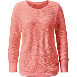 Damen Langarm-Pullover aus Flausch-Effektgarn rosenholz, Gr&ouml;&szlig;e 36