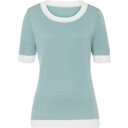 Damen Kurzarmpullover aus Jersey-Strick kalkmint, Gr&ouml;&szlig;e 52