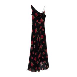 Mango Kleid 'ROSA' Damen Größe 42 grün / rot / schwarz Winterkleid
