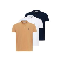 Dandalo Poloshirt Herren Gr&ouml;&szlig;e S beige / schwarz / wei&szlig;