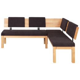 Cantus Eckbank , Buche, Dunkelbraun , Holz, Metall, Textil , Kernbuche , massiv , 5-Sitzer , L-Form , 200x160 cm , Stoffauswahl, seitenverkehrt