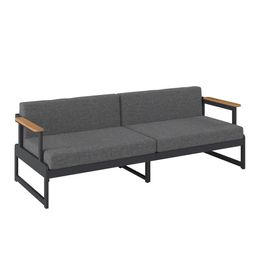 Ambia Garden Loungesofa , Grau , Holz, Metall , Akazie , Hartholz , 2-Sitzer , Füllung: Baumwollfüllung, Vlies, Komfortschaum,Baumwollfüllung, Vlies,