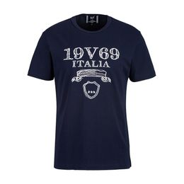 19V69 Italia T-Shirt 'Mauro' Herren Größe XXL navy / weiß