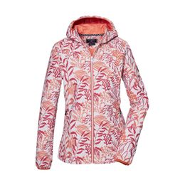 Softshelljacke Killtec "KOS 56 WMN SFTSHLL JCKT", Damen, Gr. 36, rot (lachs), Oberstoff: Oberseite: 100% Polyester, Rückseite: 100% Polyester, Futter: 100% Polyester, sportlich, Jacken, Wasserabweisende, winddichte Softshelljacke mit floralem Print