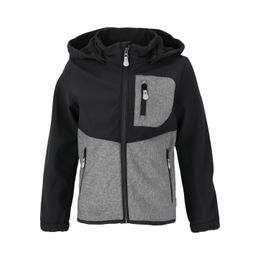 Softshelljacke ZIGZAG "Tarzan", Kinder, Gr. 104, schwarz, 100% Polyester, mehrfarbig, Casual, normal, hoch geschlossener Ausschnitt, Jacken, mit getapten Nähten