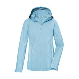 Softshelljacke Killtec "KOS 102 WMN SFTSHLL JCKT", Damen, Gr. 36, blau (hellblau), Oberstoff: Oberseite: 100% Polyester, Rückseite: 100% Polyester, Futter: 100% Polyester, sportlich, Jacken, Wasserabweisende, atmungsaktive Softshelljacke, PFAS-frei imprägniert