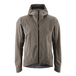 Fahrradjacke Gonso "Save Jacket Trail M", Damen, Gr. S, grau (terragrau), 100% Polyester, Jacken Fahrradjacke, Herren Regenjacke wind- und wasserdicht, Radjacke mit Kapuze