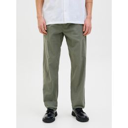 Jack & Jones Jogginghose JACK & JONES "JPSTKANE SUMMER JOGGER SN", Herren, Gr. L, N-Gr, agave grün detail:solid, Web, Obermaterial: 74% Baumwolle, 26% Leinen, unifarben, modisch, relaxed fit knöchellang, Hosen