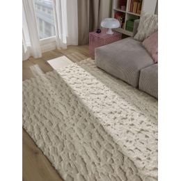 benuta Pop Fellteppich Immy Cream 60x120 cm - Moderner Kurzflor-Teppich für Wohnzimmer