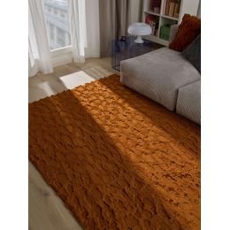 benuta Pop Fellteppich Immy Orange 60x120 cm - Moderner Kurzflor-Teppich für Wohnzimmer