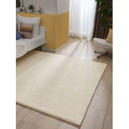 benuta Nest Hochflor Shaggyteppich Soda Weiß 80x150 cm - Bettvorleger für Schlafzimmer