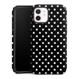 DeinDesign iPhone 12 mini Handy Panzer Handyh&uuml;lle robuste Outdoor H&uuml;lle Schutzh&uuml;lle gl&auml;nzend Retro Points Polka Dots Tough Case