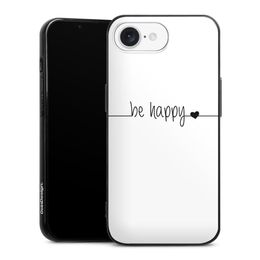 DeinDesign iPhone 16e Handy Silikon H&uuml;lle Case schwarz Handyh&uuml;lle Happiness Sayings Statement