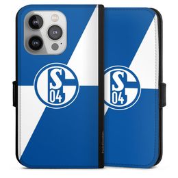 DeinDesign iPhone 14 Pro Handy Klapph&uuml;lle Handyh&uuml;lle aus Kunst Leder schwarz Flip Case Official Licensed Product Fc Schalke 04 Bundesliga Sideflip mit langer 