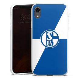 DeinDesign iPhone Xr Handy Silikon H&uuml;lle Case wei&szlig; Handyh&uuml;lle Official Licensed Product Fc Schalke 04 Bundesliga Silikon Case