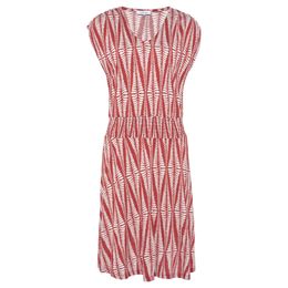 Lascana Damen Jerseykleid, terracotta-creme bedruckt, Gr&ouml;&szlig;e 44