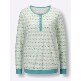 w&auml;schepur w&auml;schepur Damen Schlafanz&uuml;ge aus Single-Jersey, ozean + flamingo, Gr&ouml;&szlig;e 48/50