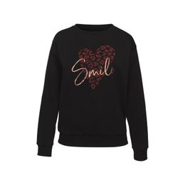 Lascana Damen Sweatshirt, schwarz, Gr&ouml;&szlig;e 40/42