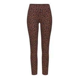 Lascana Damen Leggings, schwarz-leo, Gr&ouml;&szlig;e 36/38