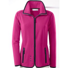 WITT Damen Fleecejacke mit Sternchen-Stickerei, fuchsia, Gr&ouml;&szlig;e 40