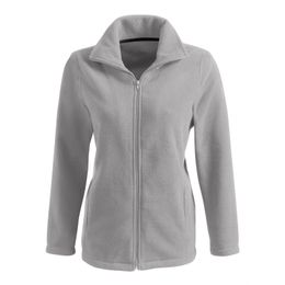 WITT Damen Fleecejacke mit zwei Taschen, grau, Gr&ouml;&szlig;e 48