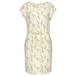 Beachtime by Lascana Damen Jerseykleid, gelb-creme-bedruckt, Gr&ouml;&szlig;e 36