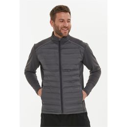 Laufjacke Endurance "MIDAN", Herren, Gr. 3XL, grau (dunkelgrau), 100% Polyester, unifarben, normal, hoch geschlossener Ausschnitt, Jacken, mit wärmenden Steppeinsätzen