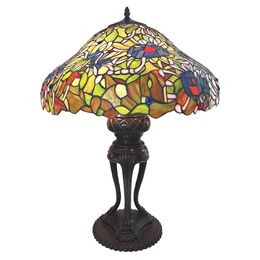 Clayre & Eef Tiffany Tischlampe 55x85 cm Grün Blau Polyresin