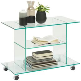 Xora Tv-Rack , Klar , Glas , 80x58x45 cm , Wohnzimmer, TV Möbel, TV-Racks