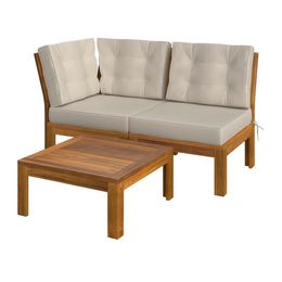 Ambia Garden Loungegarnitur , Akazie, Beige , Holz, Textil , Akazie , vollmassiv , Füllung: Komfortschaum,Komfortschaum , Säule , Loungemöbel,