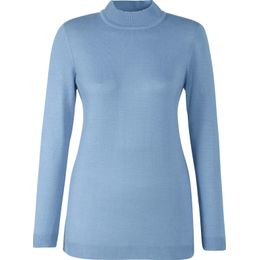CR&Eacute;ATION L Damen Stehkragenpullover weich wie Kaschmir bleu Gr&ouml;&szlig;e 40