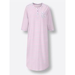 w&auml;schepur w&auml;schepur Damen Nachthemd im Muster-Mix, ros&eacute;-gestreift, Gr&ouml;&szlig;e 48/50