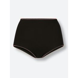 w&auml;schepur w&auml;schepur Damen Taillenslip mit kontrastfarbigen Abschl&uuml;ssen, schwarz, Gr&ouml;&szlig;e 40/42