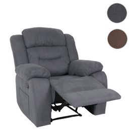 Mendler Fernsehsessel HWC-J57, XXL Relaxsessel TV-Liegesessel Nosagfederung Wildleder-Optik Stoff/Textil bis 107022