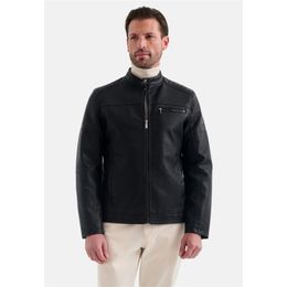 Lederjacke Pierre Cardin, Herren, Gr. L, schwarz, 100% Polyurethan, unifarben, Casual, normal, ohne Ausschnitt, Jacken, aus Kunstleder