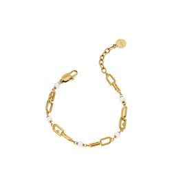Furla Jewellery Armband 'FURLA CHAINED LOGO' Damen Gr&ouml;&szlig;e One Size gold / wei&szlig;