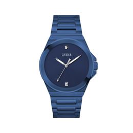 Guess Analoguhr 'Vinyl' Herren Gr&ouml;&szlig;e One Size blau