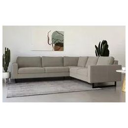 Ecksofa Places of Style "Pinto, 250/290 cm, langer Schenkel, XXL, Ottomane", grau (hellgrau), B:290cm H:85cm T:250cm, Luxus-Microfaser in Lederoptik(100% Polyester), Cord (92% Polyester, 8% Polyamide), Sofas, Cord, Feincord, Luxus-Microfaser Leder und Chenille