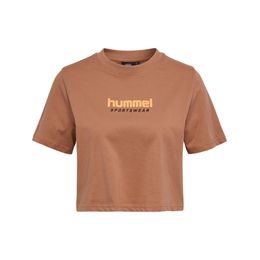 Hummel T-Shirt 'Lgc Malu' Damen Gr&ouml;&szlig;e S mokka / orange / schwarz