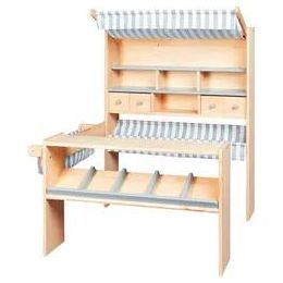 Kaufladen Pinolino "Marktstand Lucy, grau", grau, Kaufläden, KinderB:107cm H:127cm T:95cm, Holz teilmassiv, B:107cm H:127cm T:95cm