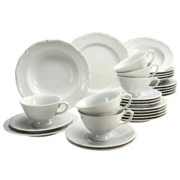 Creatable Kombiservice Maria Theresia , Weiß , Keramik , 30-teilig , 200 ml,200 ml , Essen & Trinken, Geschirr, Geschirr-Sets, Kombiservice