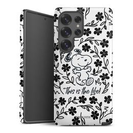 DeinDesign Galaxy S25 Ultra Handy Panzer Handyh&uuml;lle robuste Outdoor H&uuml;lle Schutzh&uuml;lle matt Peanuts Flowers Snoopy Tough Case
