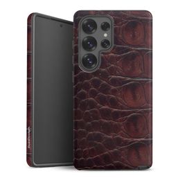 DeinDesign Galaxy S25 Ultra Handy Panzer Handyh&uuml;lle robuste Outdoor H&uuml;lle Schutzh&uuml;lle gl&auml;nzend Leather Crocodile Animal Print Tough Case