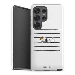 DeinDesign Galaxy S25 Ultra Handy Panzer Handyh&uuml;lle robuste Outdoor H&uuml;lle Schutzh&uuml;lle gl&auml;nzend Snoopy Dog Peanuts Tough Case