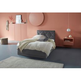 Polsterbett "Adamas", grau (anthrazit), L:210cm, Bezug: 100% Polyester, Polsterung: Polsterwatte, Material Gestell: gepolsterter Holzwerkstoff, Westfalia Schlafkomfort, Betten, auch mit Bettkasten, Knopfheftung mit Strasssteinen