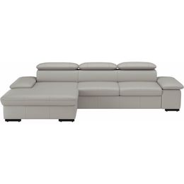 Sit & More Ecksofa SIT & MORE "Alcudia L-Form", grau (light grau), B:286cm H:73cm T:174cm, Sofas, Ecksofa, wahlweise mit Bettfunktion