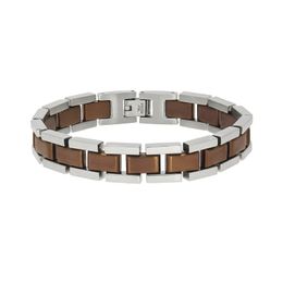 ZEEme Stainless Steel Armband Edelstahl zweifarbig matt glanz 21cm lang