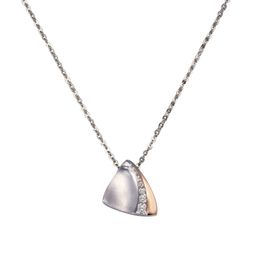 ZEEme Silber Halskette Silber 925 zweifarbig mit Zirkonia wei&szlig;