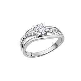 ZEEme Silber Ring Silber 925 rhodiniert mit Zirkonia wei&szlig;